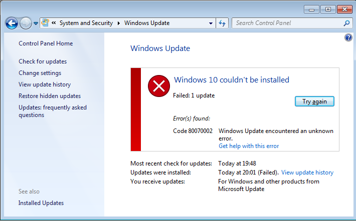 How To Fix Update Error 0x80070002 / 0x80070003 Windows 10/8/7 | Winpeaker