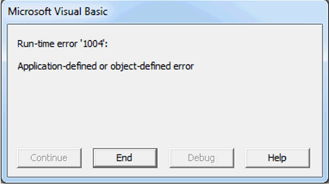 La mejor manera de corregir el error de tiempo de ejecución '1004 ...