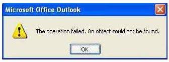 Operation failed. An object could not be found - Fix the Outlook error | Winpeaker